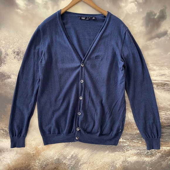 Hugo Boss | Sweaters | Hugo Boss Men Cardigan Denim Navy Blue | Poshmark
